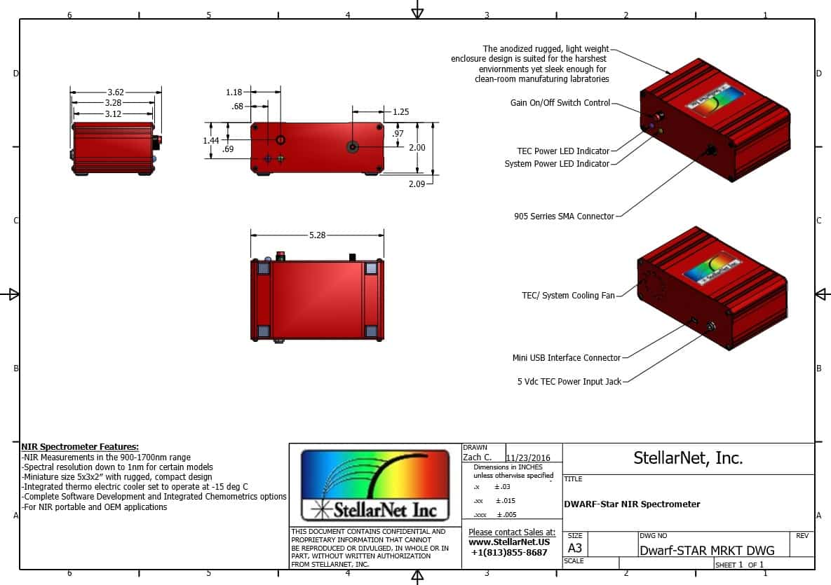 DWARF-Star Miniature NIR Spectrometer - StellarNet, Inc. DWARF-Star Miniature NIR Spectrometer - StellarNet, Inc.