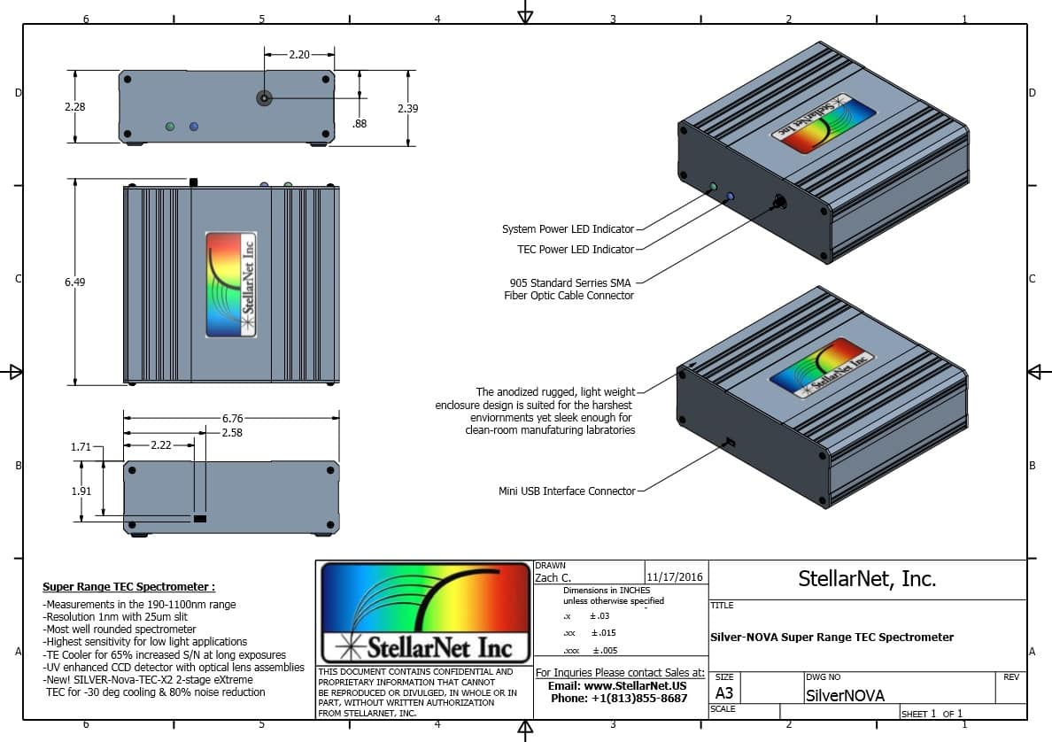 SILVER-Nova Super Range TE Cooled Spectrometers | StellarNet.us