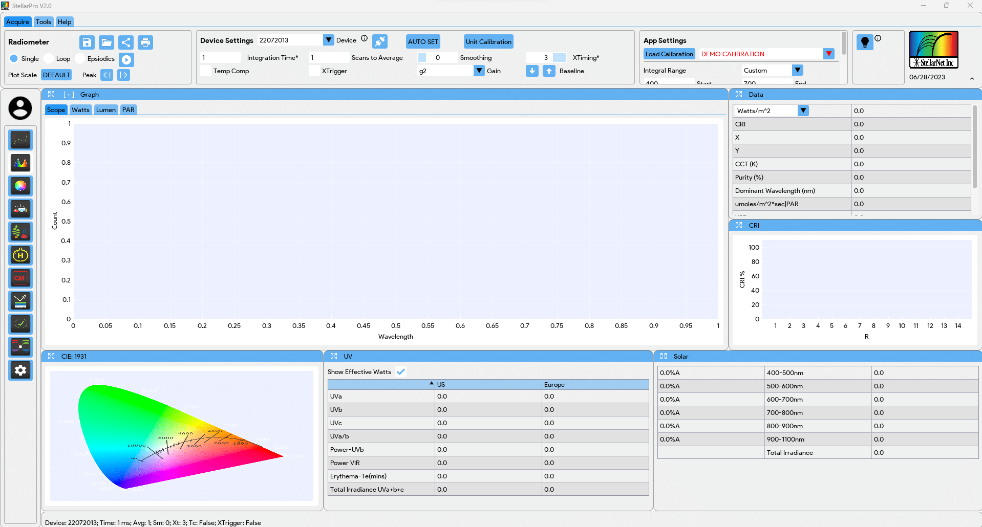 Radiometer App - StellarNet, Inc.