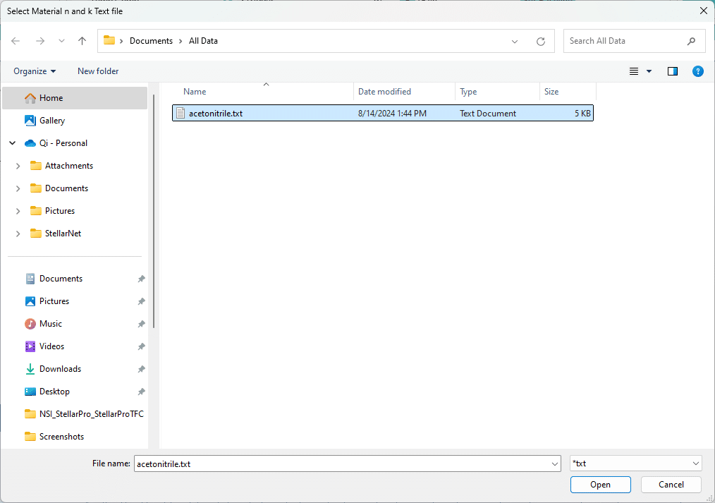 Add Material to Database - StellarNet, Inc.