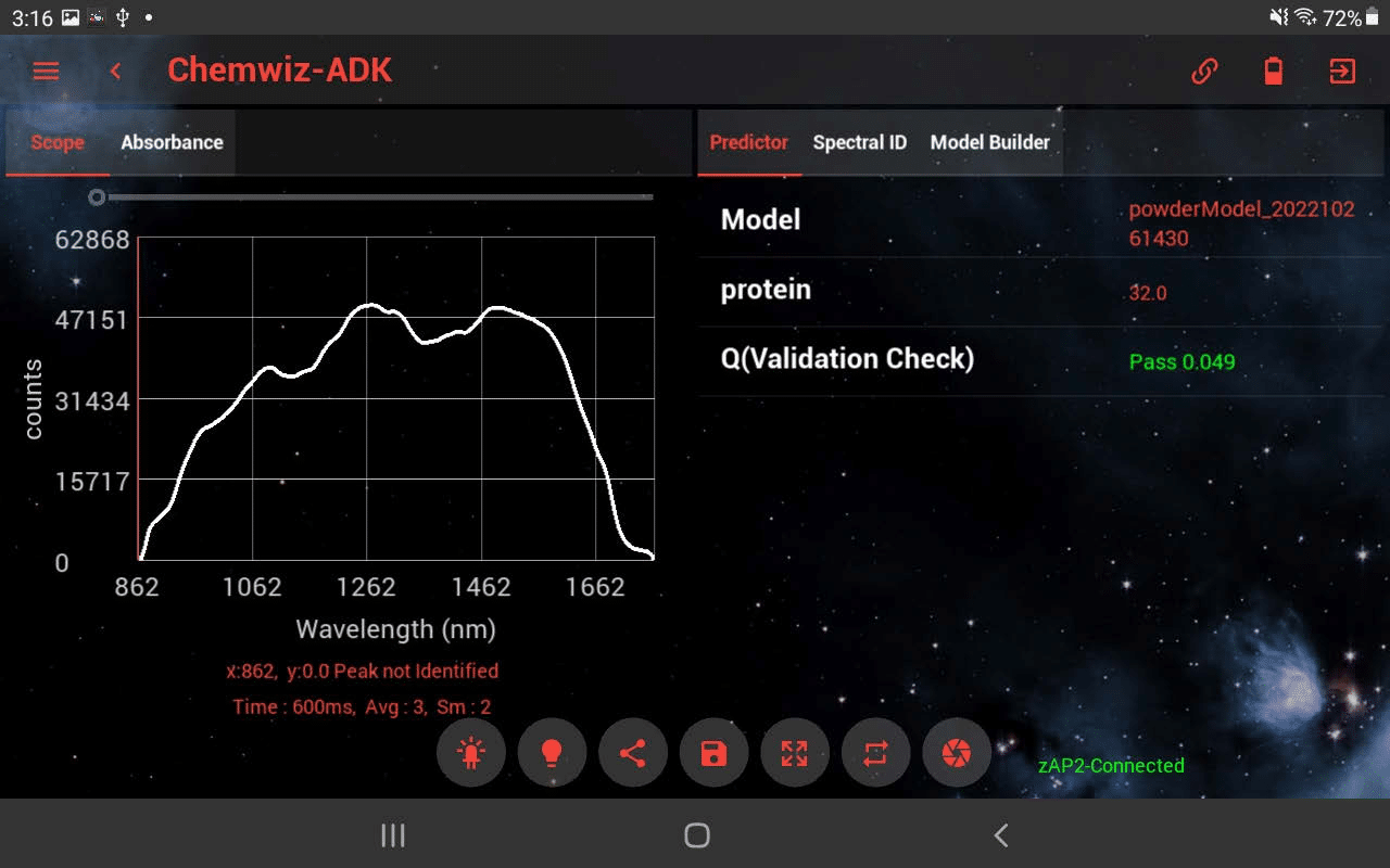 ChemWiz ADK Load Computed Model for Prediction - StellarNet, Inc.