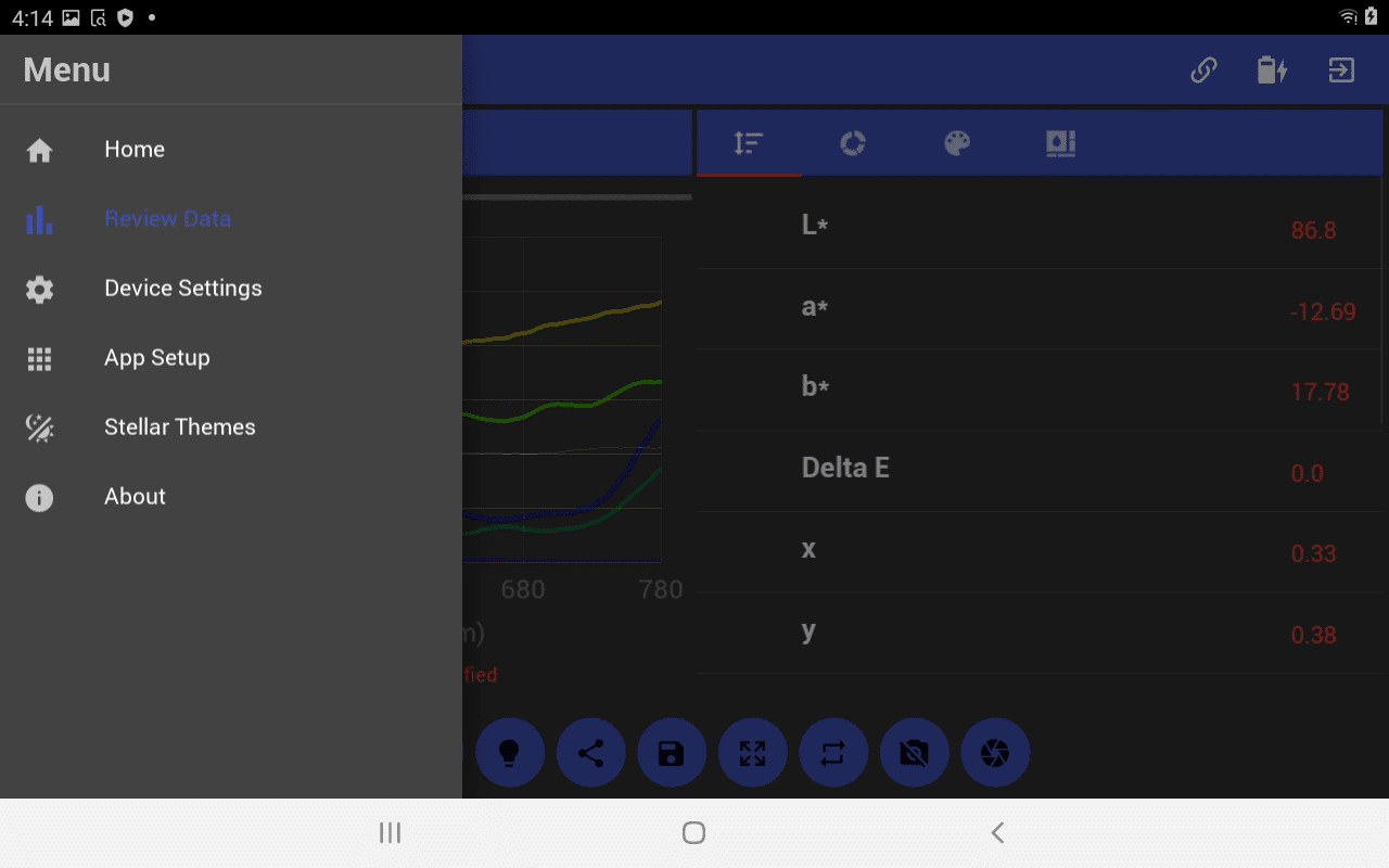 ColorWiz Menu Options - StellarNet, Inc.