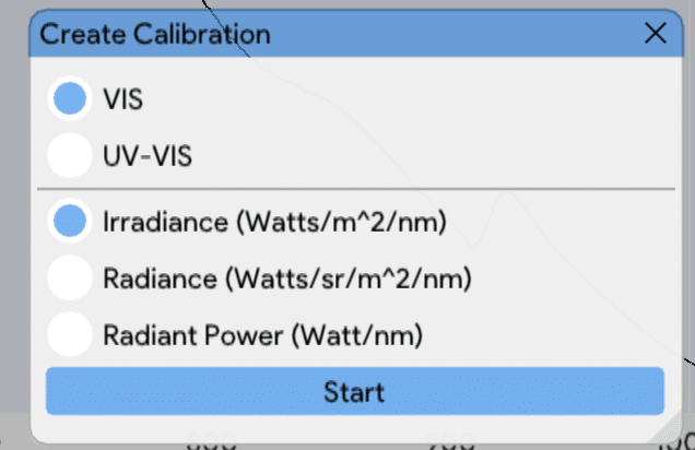 Radiometer - Create Irradiance Calibration - StellarNet, Inc.