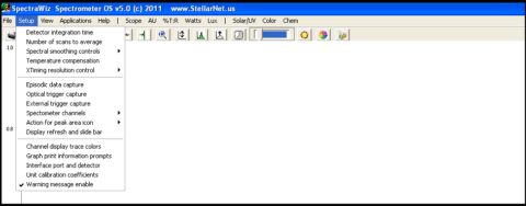 SpectraWiz Setup Menu - StellarNet, Inc.