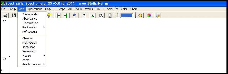SpectraWiz View Menu - StellarNet, Inc.